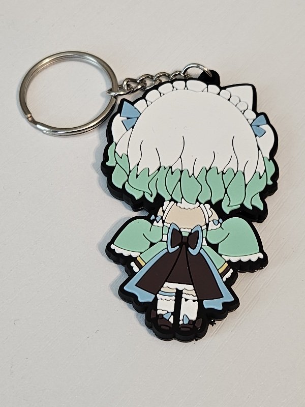 Oop Indie Maid Mint Fantôme Rubber Keychain Luwud